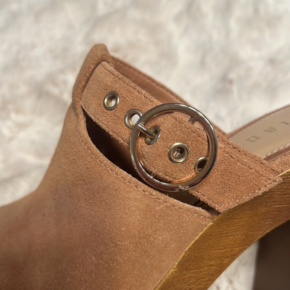 Gianni Bini | Shoes | Gianni Bini Tan Leather Wood Chunky Platform High Heel Clog Muless Size 52 ...